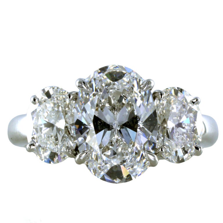 2.33ct D Color Oval Brilliant Diamond Ring at 1stDibs