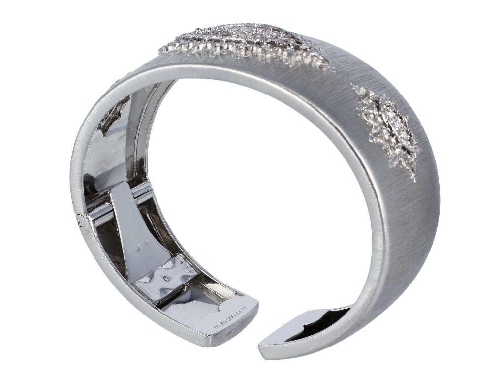 Buccellati White Gold and Diamond Cuff Bracelet at 1stDibs