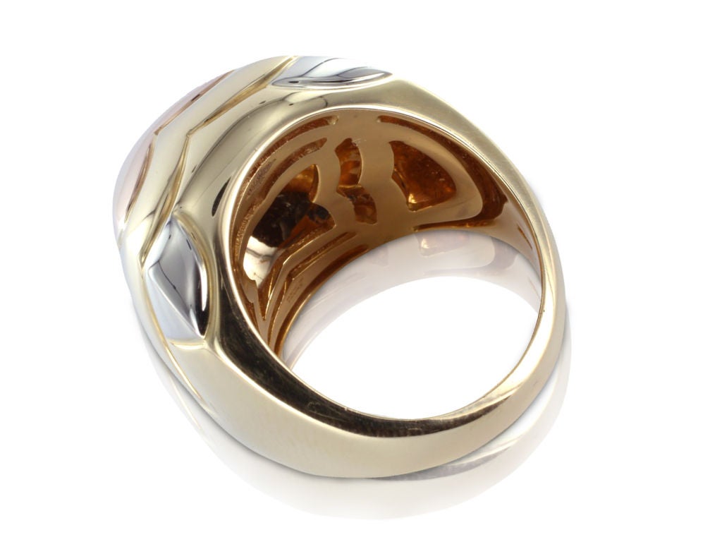 Classic Tri-Color Gold BULGARI Pyramid Ring at 1stDibs | bulgari tri ...
