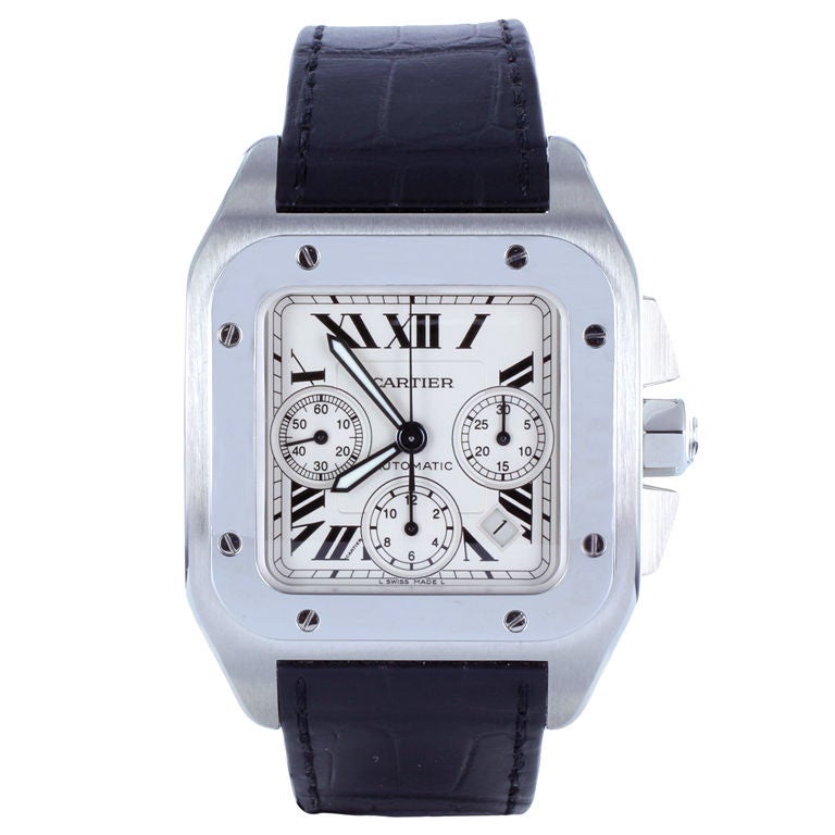 Handsome CARTIER Santos 100 Extra Large Watch at 1stDibs