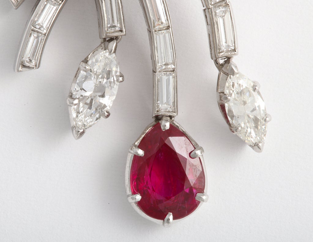 Burma Ruby And Diamond Earrings at 1stDibs
