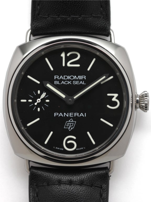 Panerai SS Black Seal logo Pam 300 N series circa 2011 at 1stDibs