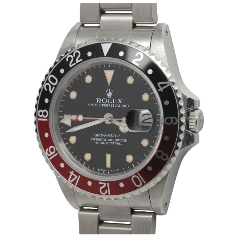 Rolex Stainless Steel GMT II Ref 16760 Fat Lady circa 1986 at 1stDibs
