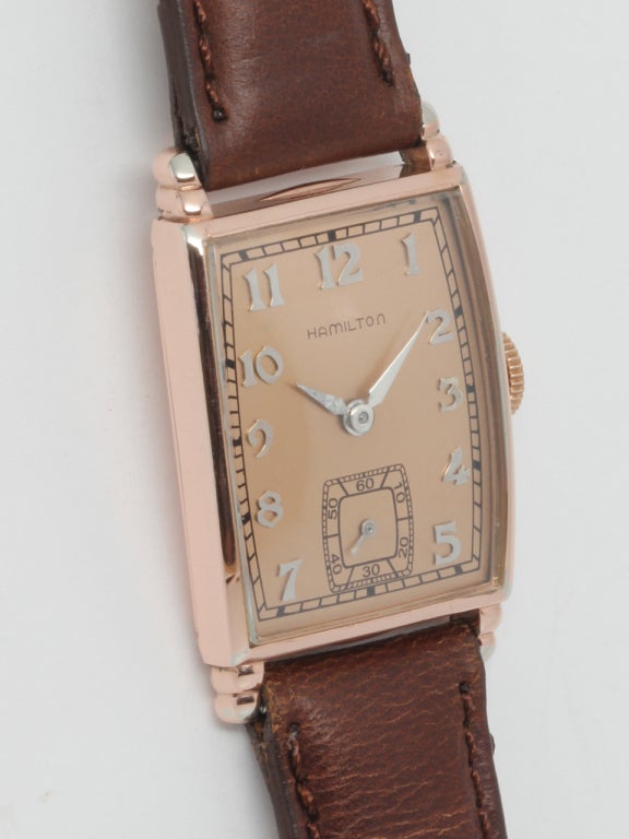 Hamilton Rose Gilt Metal Myron Wristwatch circa 1940s at 1stDibs ...
