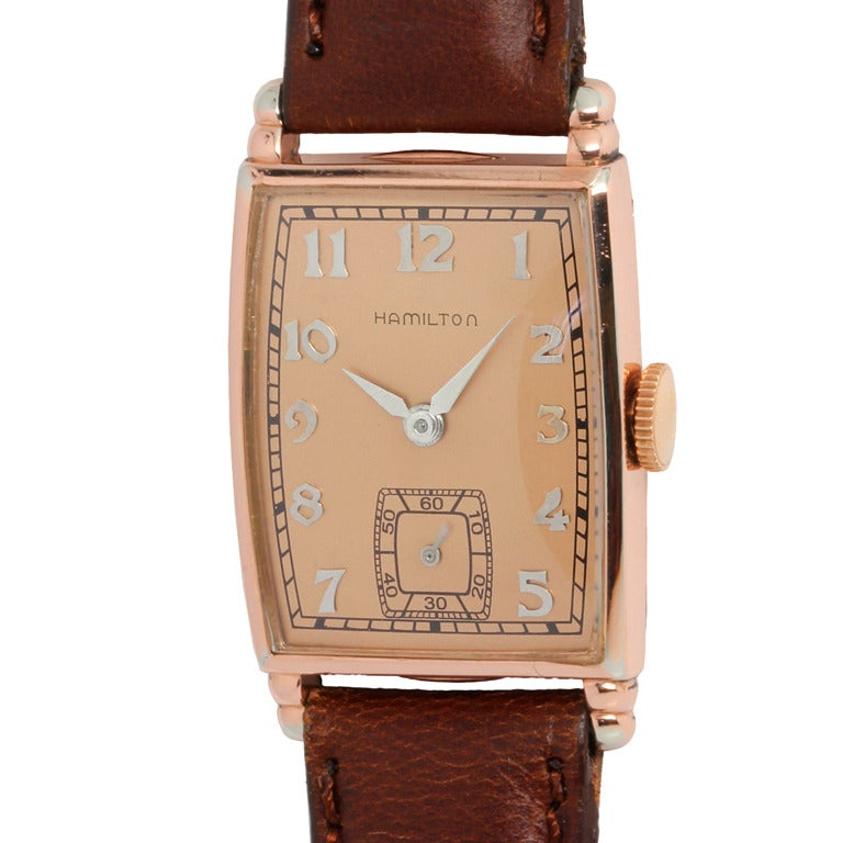 Hamilton Rose Gilt Metal Myron Wristwatch circa 1940s at 1stDibs ...