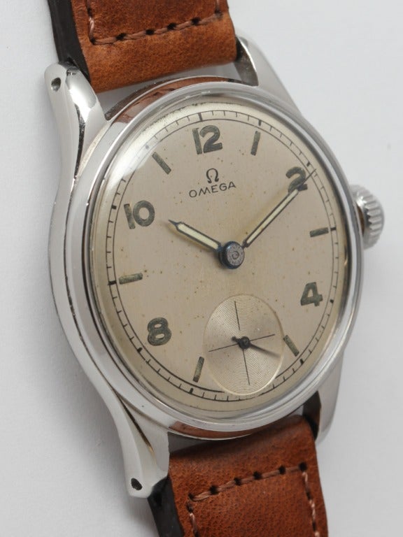 Omega Stainless Steel WWII-Era Military-Type Wristwatch at 1stDibs