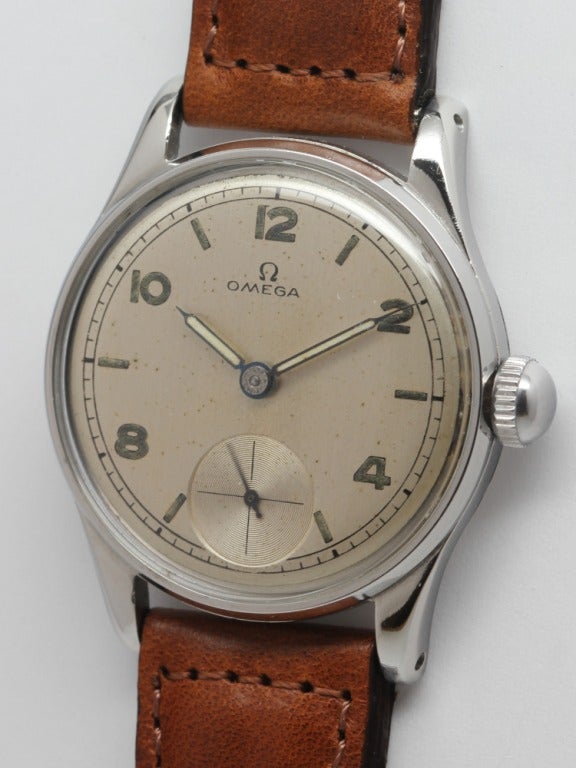 Omega Stainless Steel WWII-Era Military-Type Wristwatch at 1stDibs