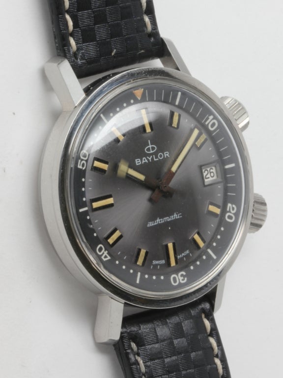 Baylor Stainless Steel Super Compressor Diver's Wristwatch circa 1960s ...