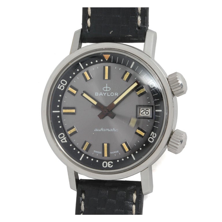 Baylor Stainless Steel Super Compressor Diver's Wristwatch circa 1960s ...