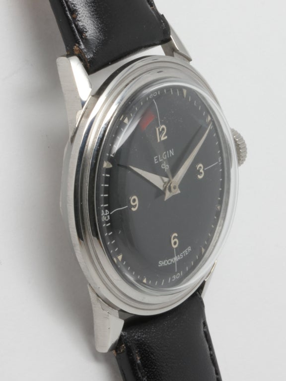 Elgin Stainless Steel Shockmaster Wristwatch circa 1950s at 1stDibs