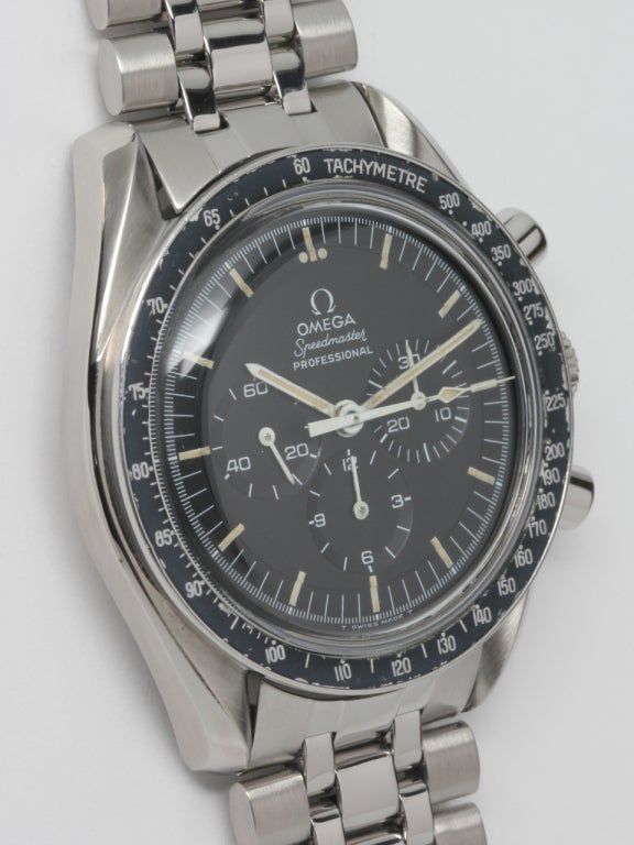 Omega Stainless Steel Speedmaster Wristwatch circa 1978 at 1stDibs
