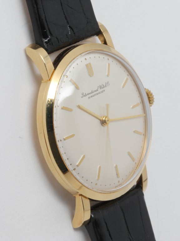 IWC Yellow Gold Dress Model Wristwatch circa 1960s at 1stDibs