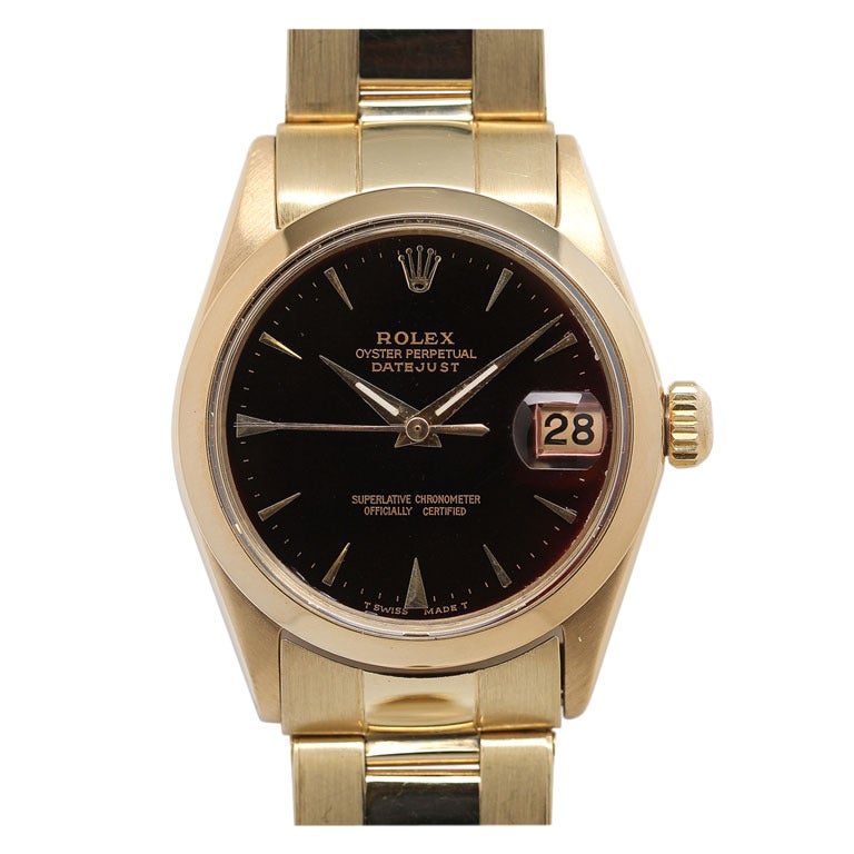 Rolex Yellow Gold Midsize Datejust Wristwatch Ref 6629 circa 1965 at ...