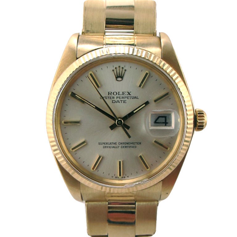 Rolex 14K YG Oyster Perpetual Date ref. 1503 c. 1978 at 1stDibs