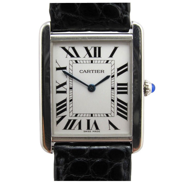Cartier Man's Stainless Steel Tank Solo circa 2009 at 1stDibs