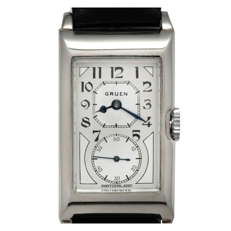 Gruen Gold Duo Dial Doctor's Watch circa 1930's at 1stDibs