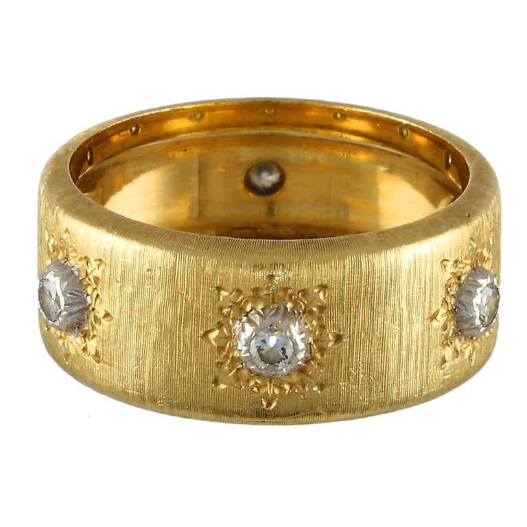Buccellati “Classica” Gold and Diamond Band at 1stDibs | classica regal