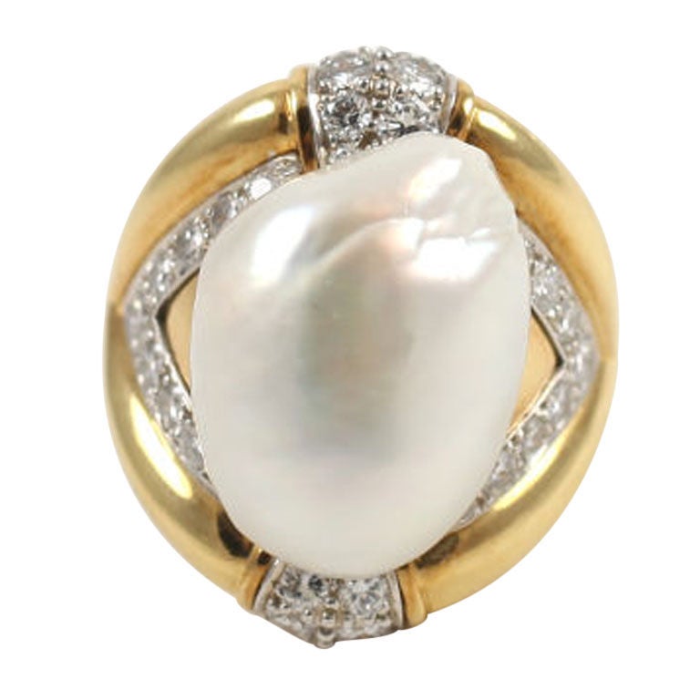 DAVID WEBB Baroque South Sea Pearl Ring For Sale at 1stDibs