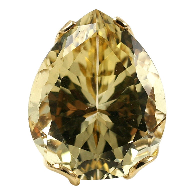 Large Lemon Citrine Pear shaped Cocktail Ring at 1stDibs