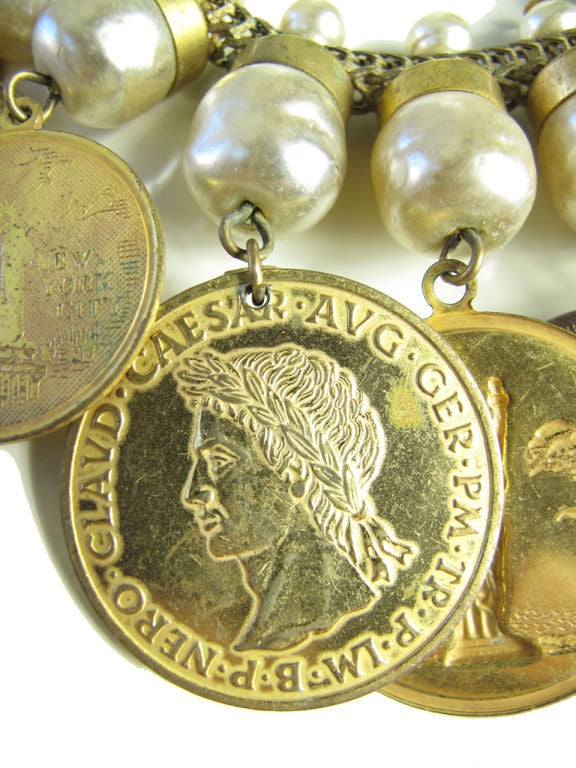 MIRIAM HASKELL COIN NECKLACE at 1stDibs