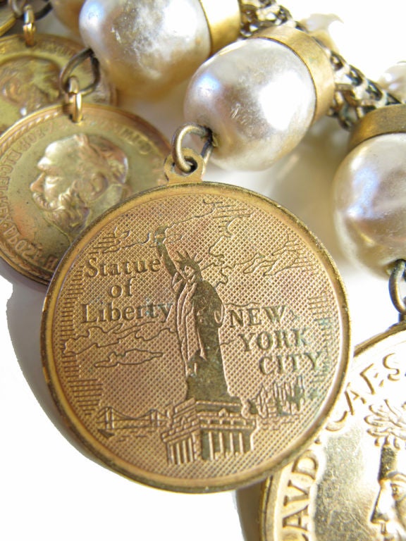 MIRIAM HASKELL COIN NECKLACE at 1stDibs