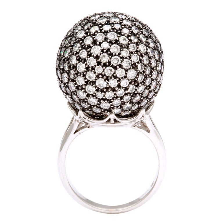 Huge Diamond Ball Ring at 1stDibs | huge diamond ring, diamond ring huge