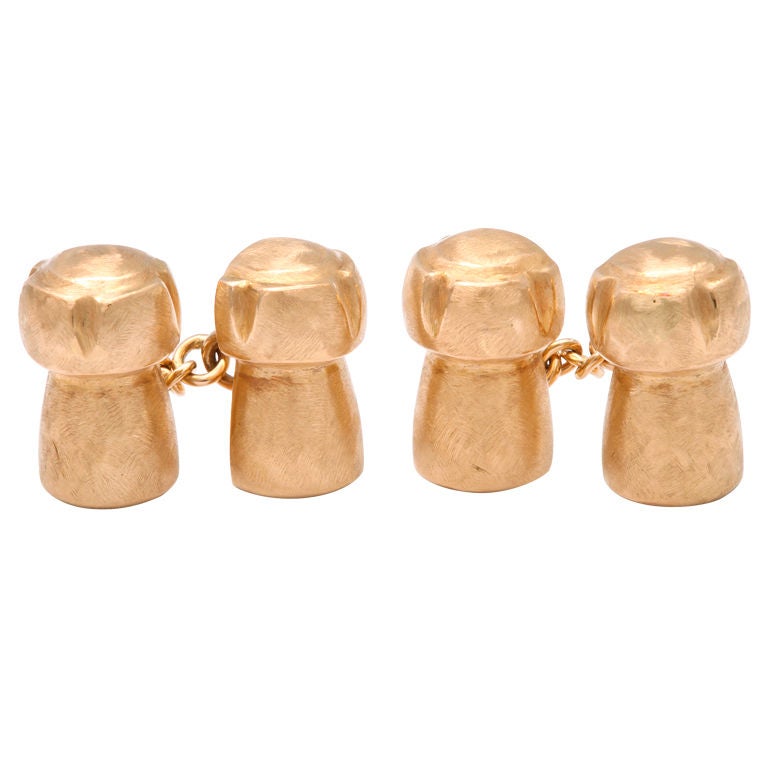 MICHAEL KANNERS Very Fine Champagne Cork Cufflinks at 1stDibs