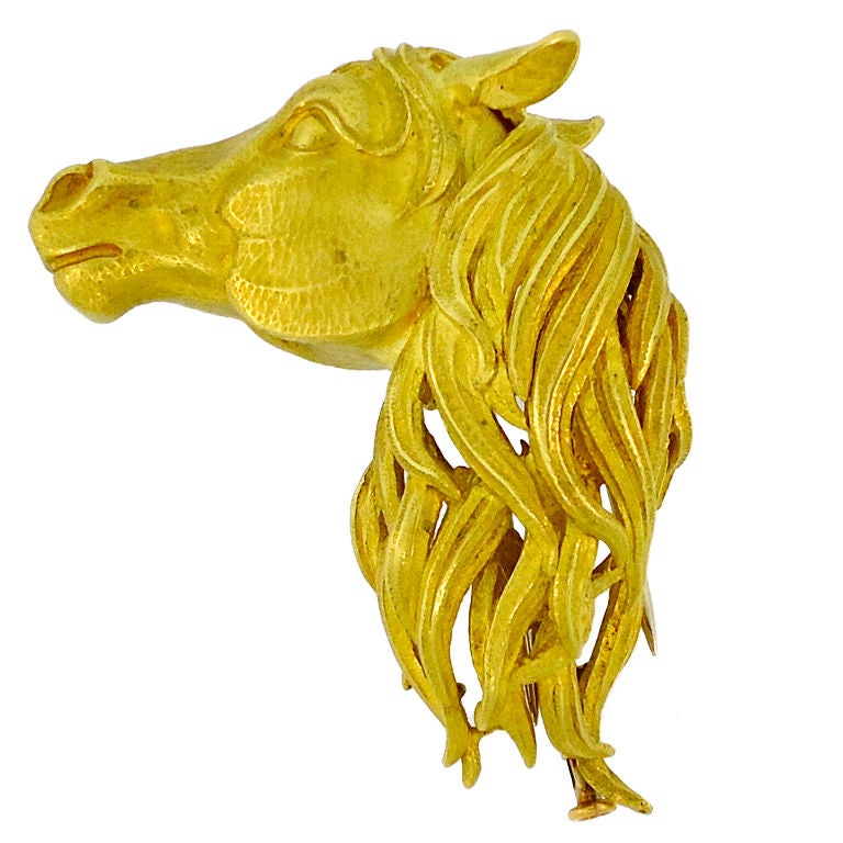 HERMES PARIS Equestrian Pin For Sale at 1stDibs