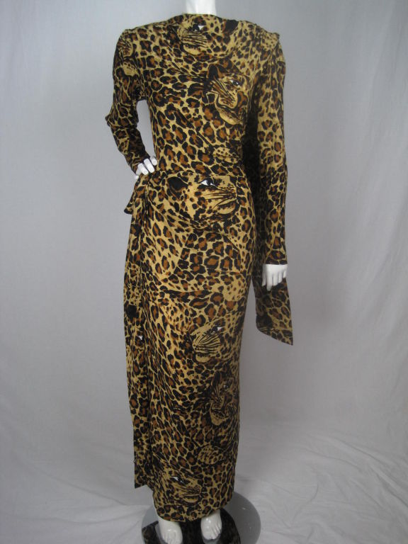 Iconic Yves Saint Laurent Leopard Print Gown at 1stDibs