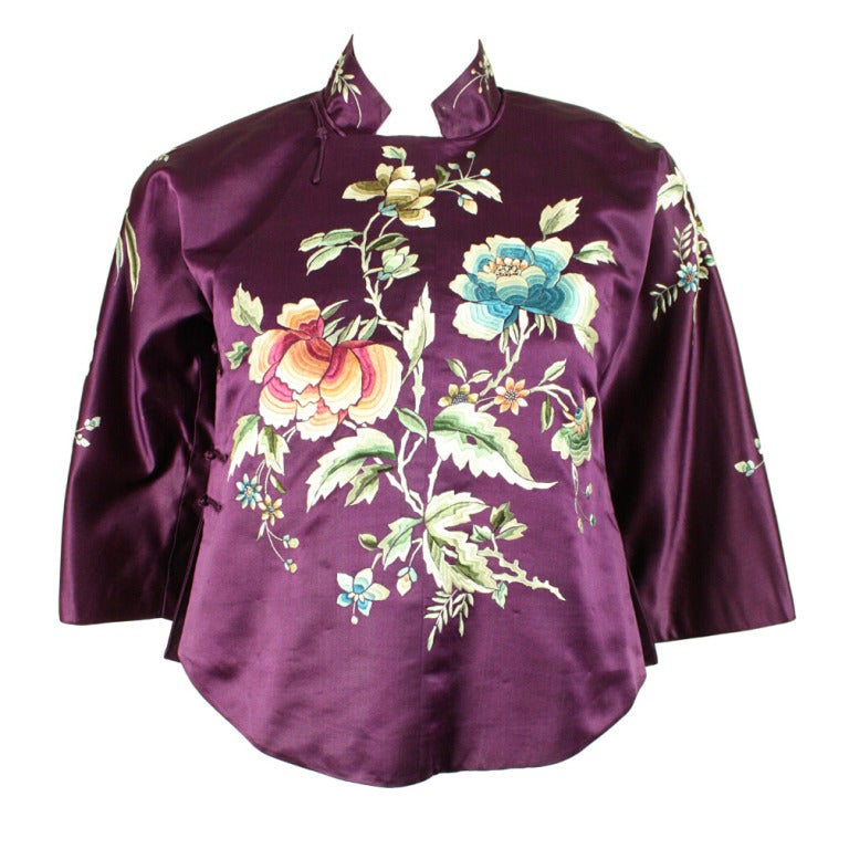 1930's Hand-Embroidered Silk Chinese Jacket at 1stDibs | chinese jackets uk