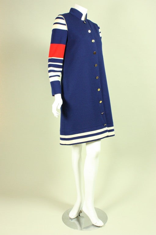 1960's Cardinali Striped Dress Ensemble at 1stDibs