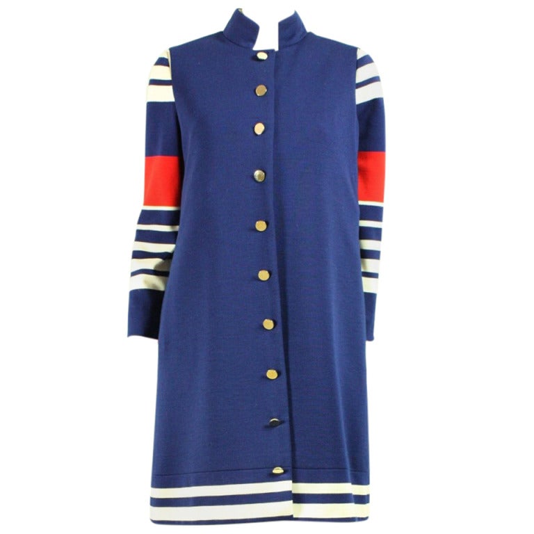 1960's Cardinali Striped Dress Ensemble at 1stDibs