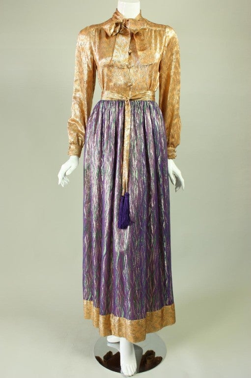 1970's Adolfo Metallic Ensemble For Sale at 1stDibs