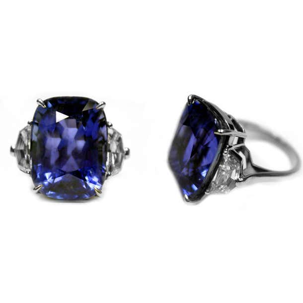 Magnificent Natural Ceylon Sapphire Diamond Ring For Sale at 1stDibs Magnificent Natural Ceylon Sapphire Diamond Ring For Sale at 1stDibs