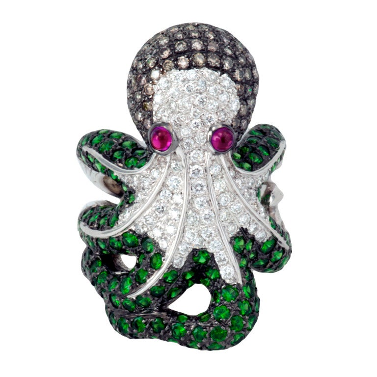 Whimsical Octopus Ring at 1stDibs