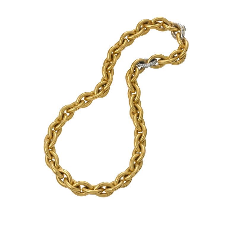 22KT Yellow Gold and Platinum Necklace Signed Isabelle Fa at 1stDibs ...