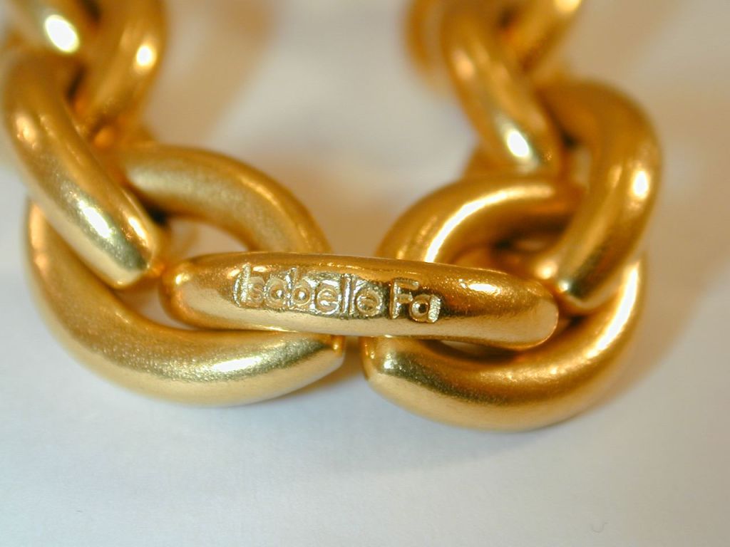 22KT Yellow Gold and Platinum Necklace Signed Isabelle Fa at 1stDibs ...