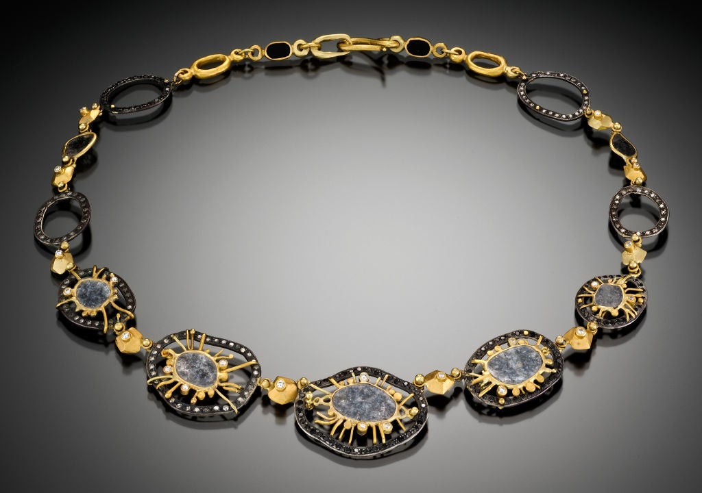 Diamond Slice Gold Necklace by Judith Kaufman, For Sale at 1stDibs