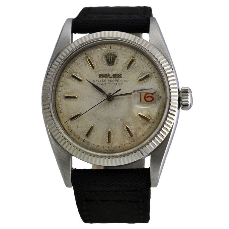 Rolex Oyster Datejust with Red and Black Date wheel at 1stDibs
