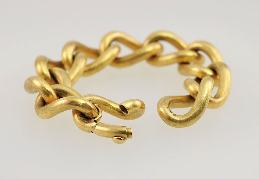 18K Florentine Finish Link Bracelet at 1stDibs