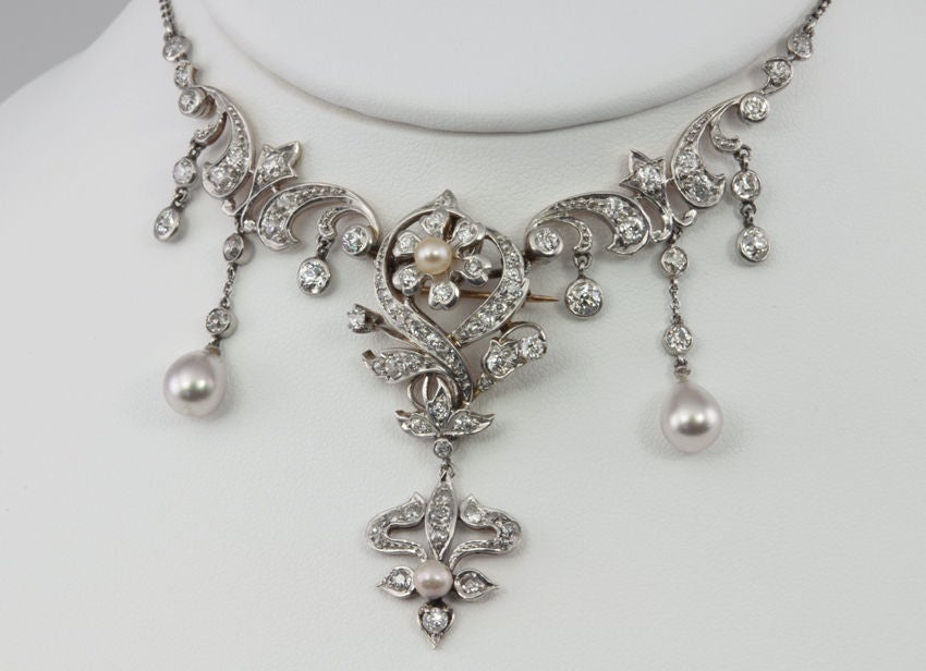 Edwardian Necklace/Pin and Pendant For Sale at 1stDibs