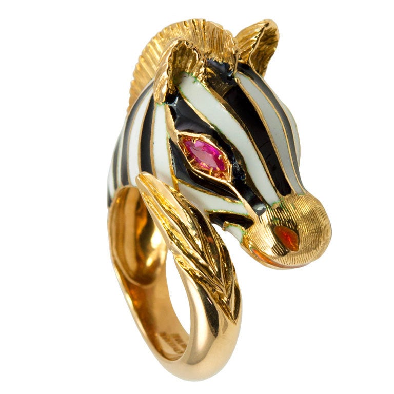 Italian Zebra Ring at 1stDibs