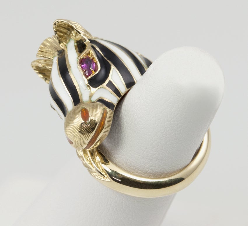 Italian Zebra Ring at 1stDibs
