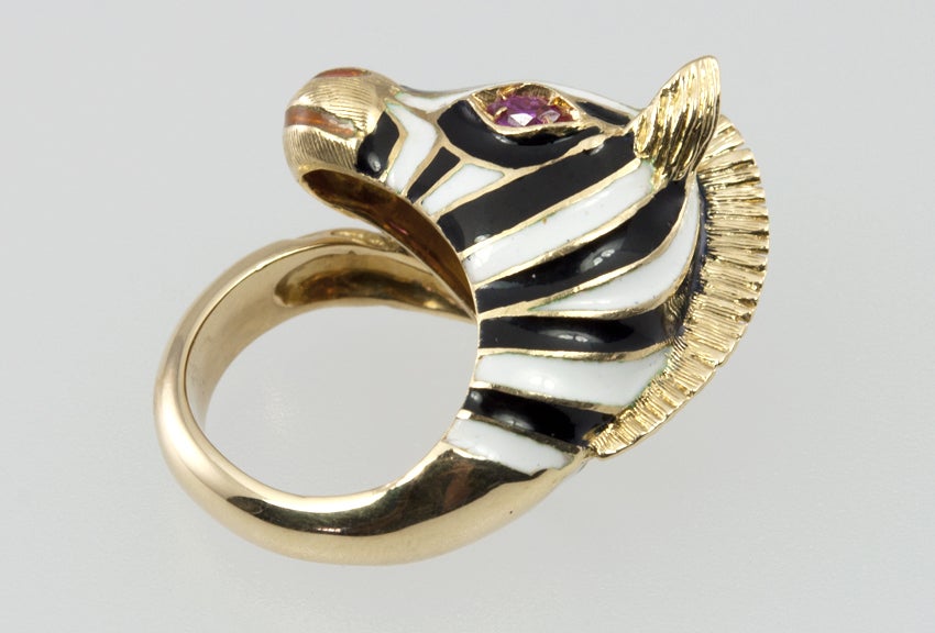 Italian Zebra Ring at 1stDibs