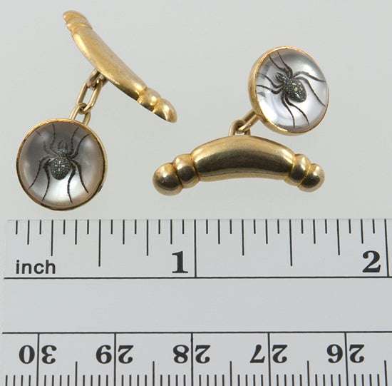 Essex Crystal Spider Cufflinks at 1stDibs
