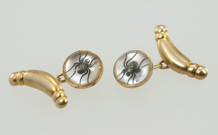 Essex Crystal Spider Cufflinks at 1stDibs