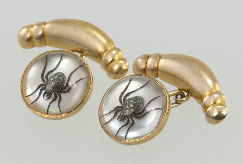 Essex Crystal Spider Cufflinks at 1stDibs
