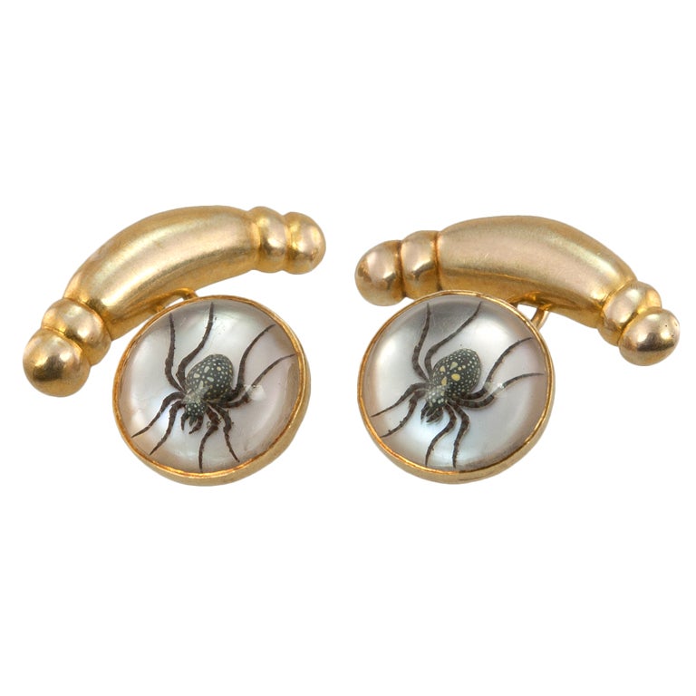 Essex Crystal Spider Cufflinks at 1stDibs