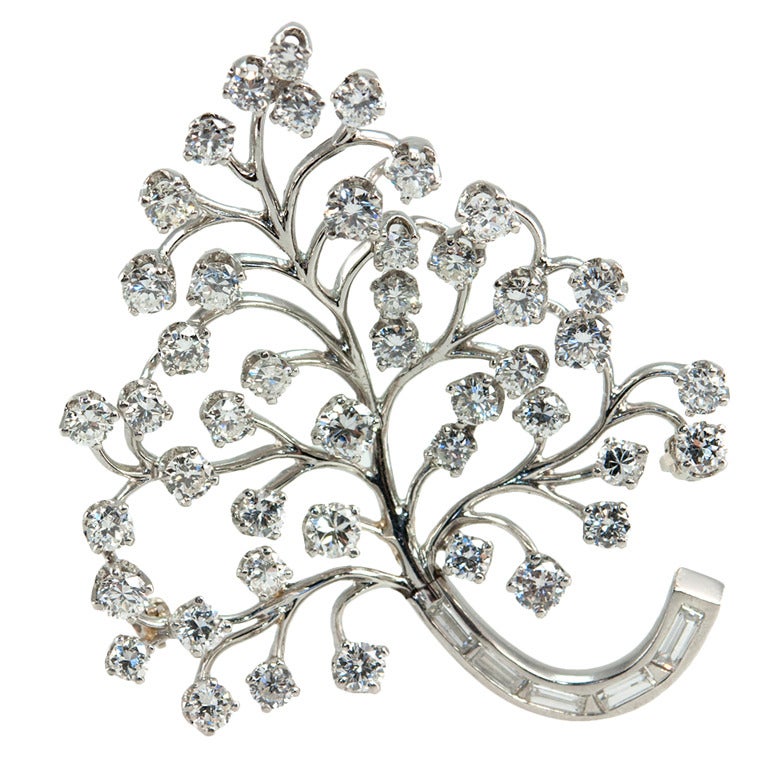 Diamond Tree Brooch at 1stDibs