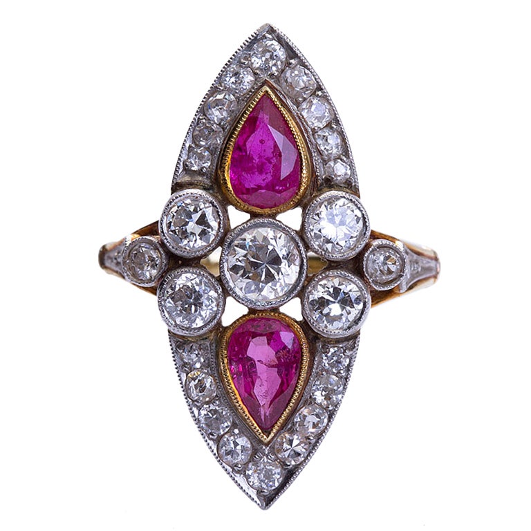 Antique Diamond and Ruby Ring at 1stDibs